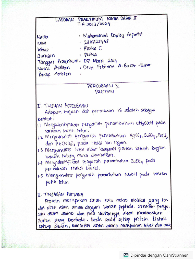 Laprak Kimdas II P05 Protein '23 | PDF