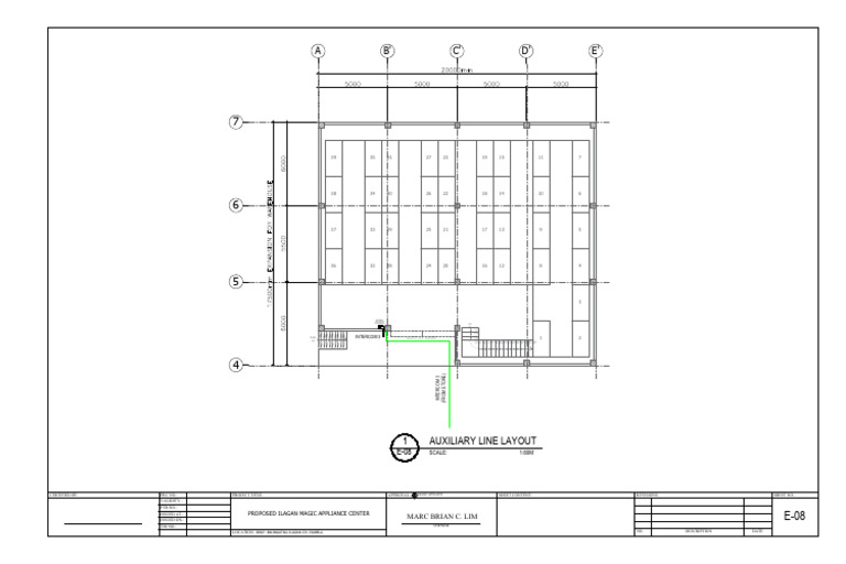 A B' C' D' E': Auxiliary Line Layout 1 | PDF