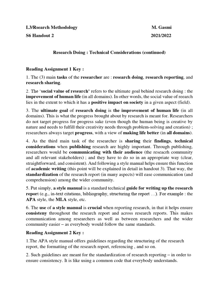 S6 Handout 2 | PDF | Apa Style | Citation