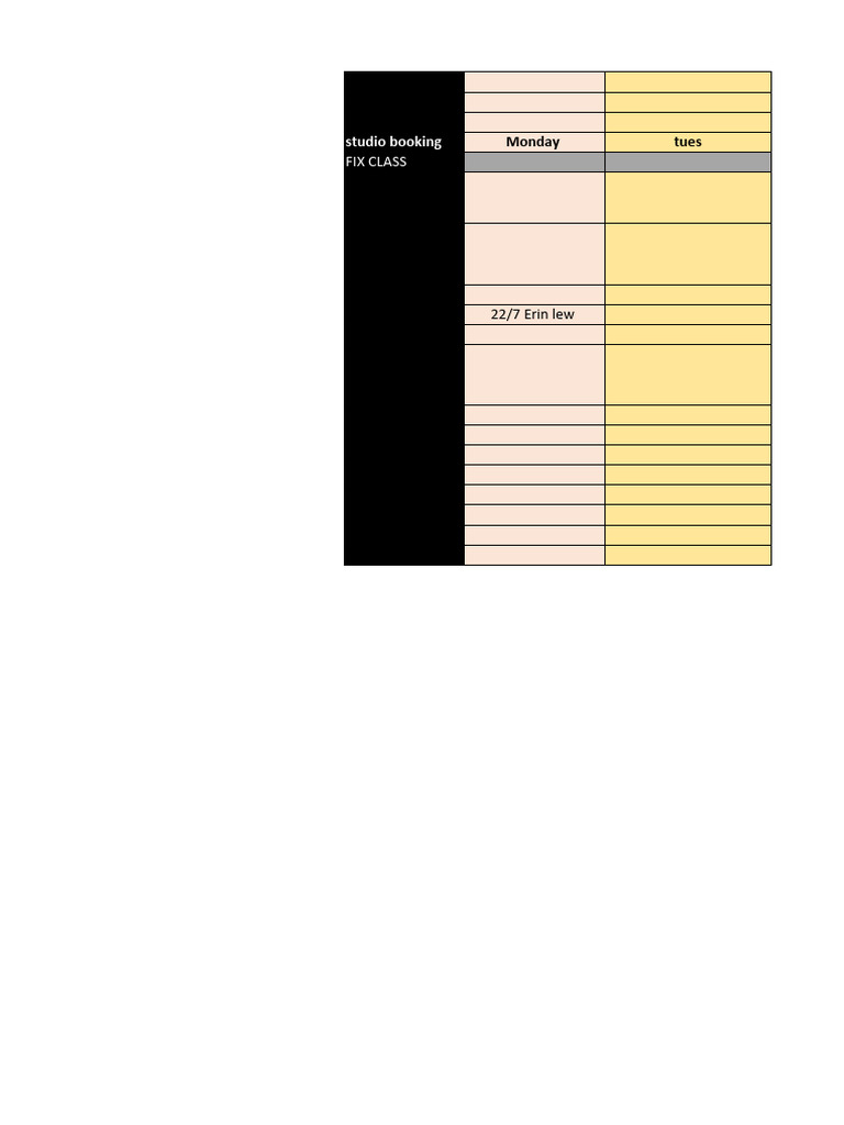 Studio Booking Checklist | PDF