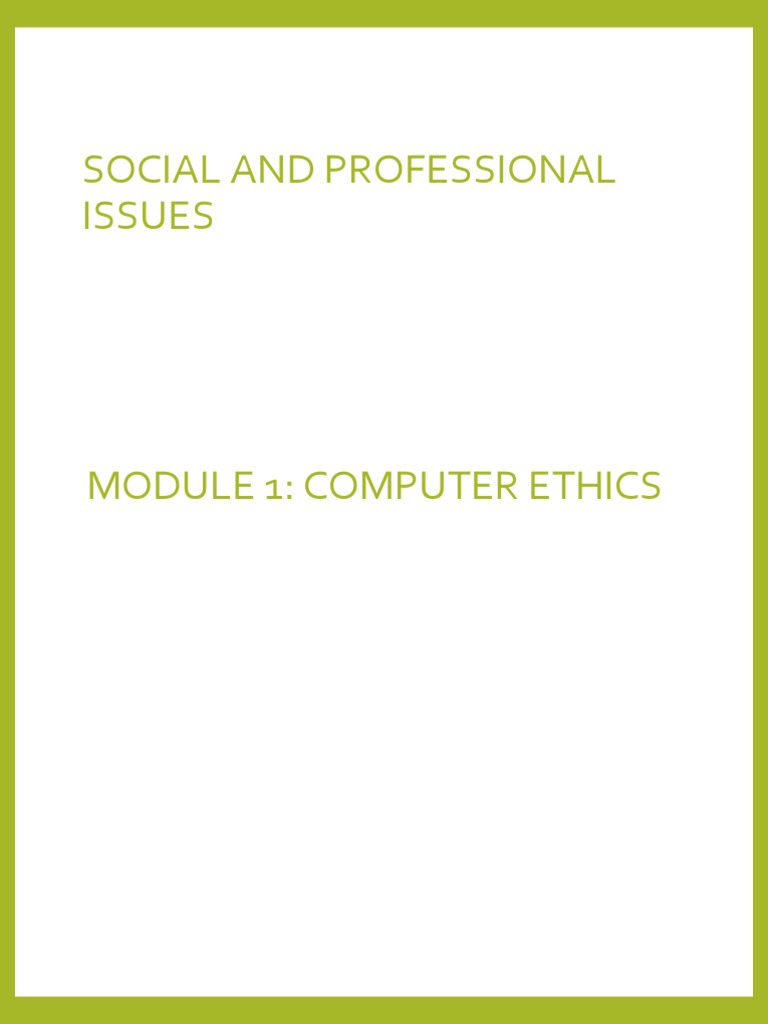 1-Computer Ethics | PDF | Privacy | Internet Privacy