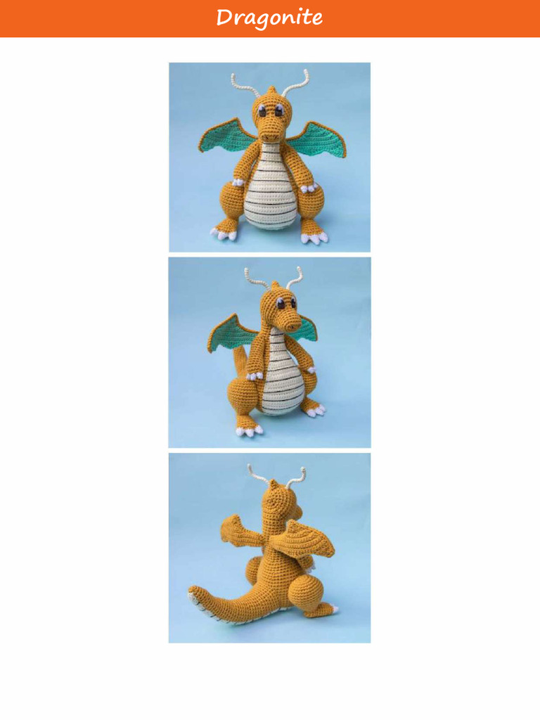 Dragonite Amigurumi Crochet Pattern | PDF | Crochet | Yarn