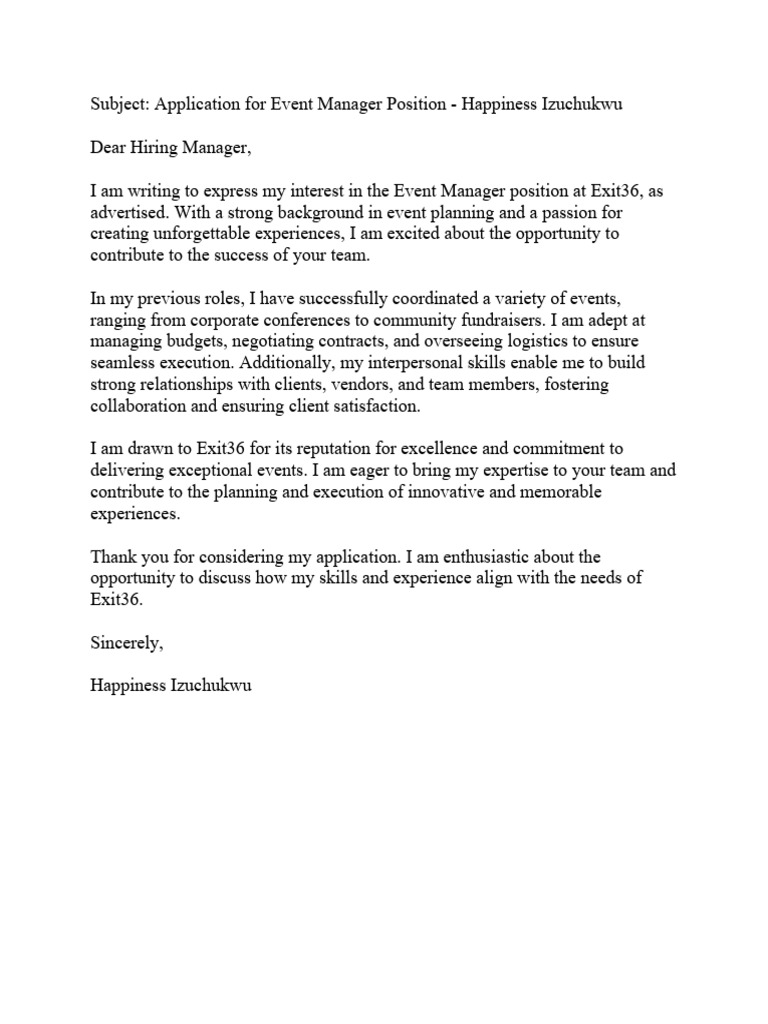 Event Manager Application - Happiness Izuchukwu | PDF | Career & Growth