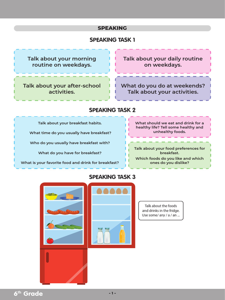 6th 1stterm 1st Speaking Materials | PDF | Workweek And Weekend