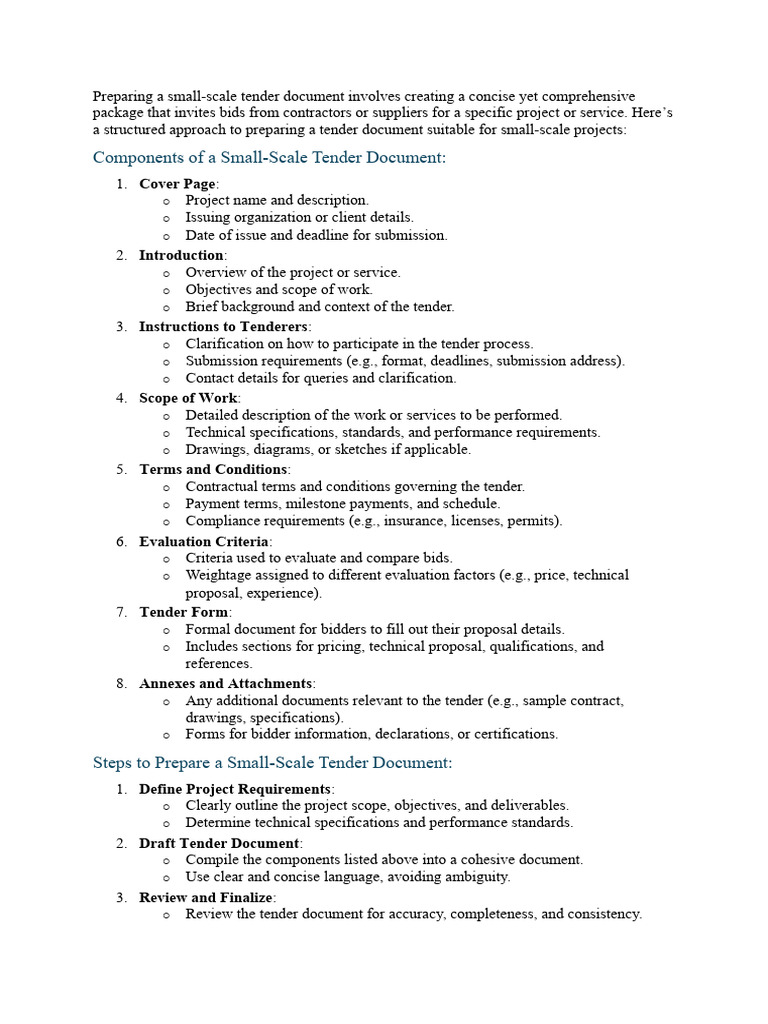 Tender Document | PDF | Specification (Technical Standard) | Procurement