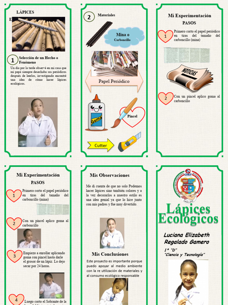 Triptico Luciana Regalado | Descargar gratis PDF | Lápiz | Materiales ...