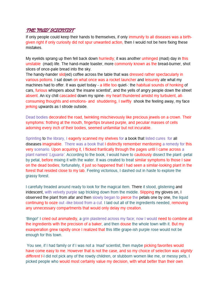 Story About Mad Scientist | PDF