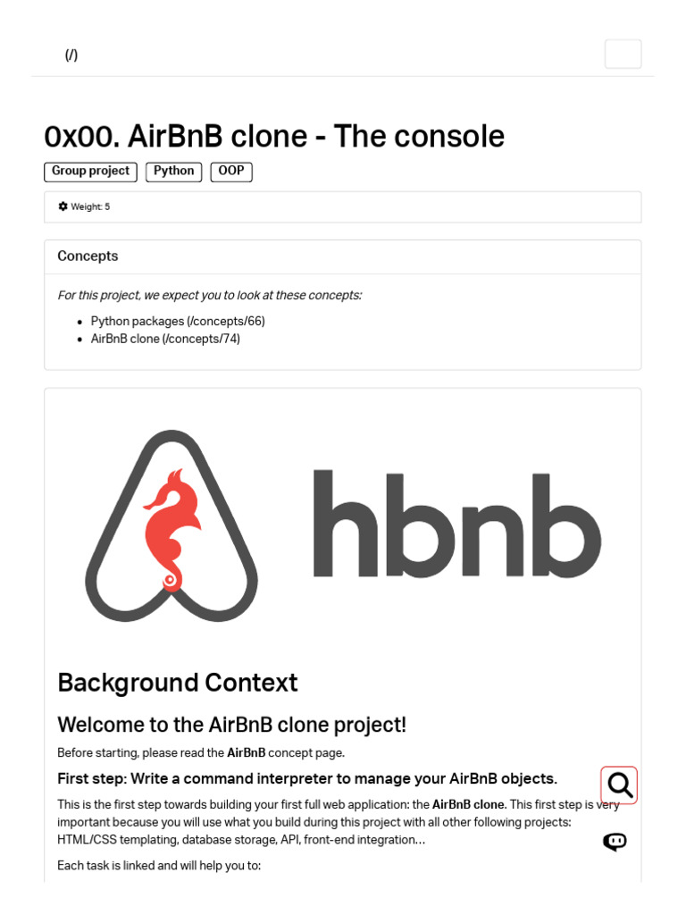 Project - 0x00. AirBnB Clone - The Console - ALX Africa Intranet | PDF ...