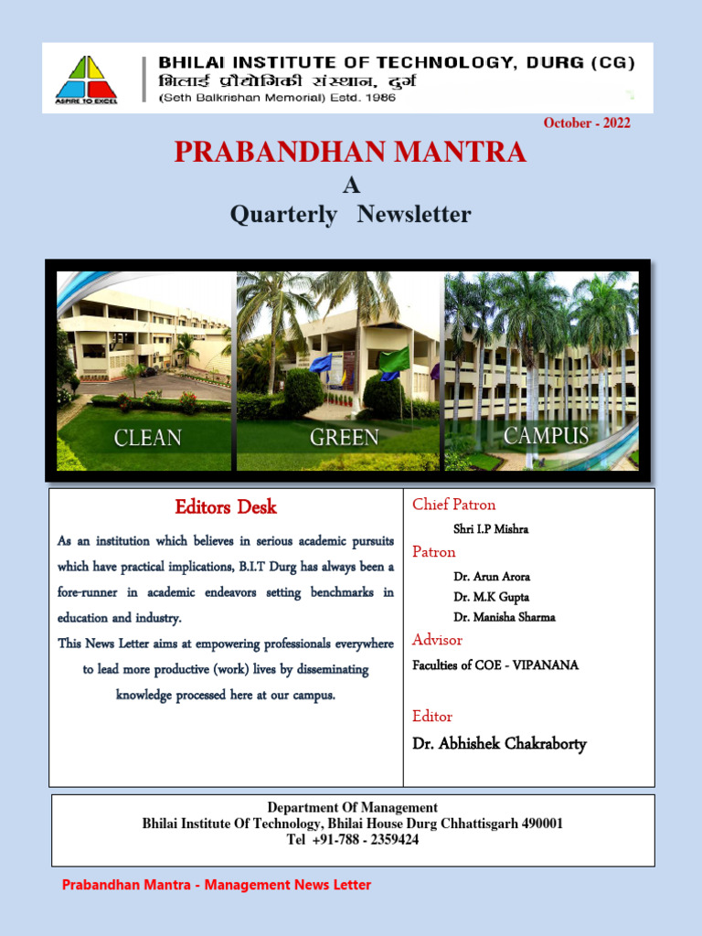 Prabandhan Mantra Oct 2022 | PDF | Sustainability | Internet