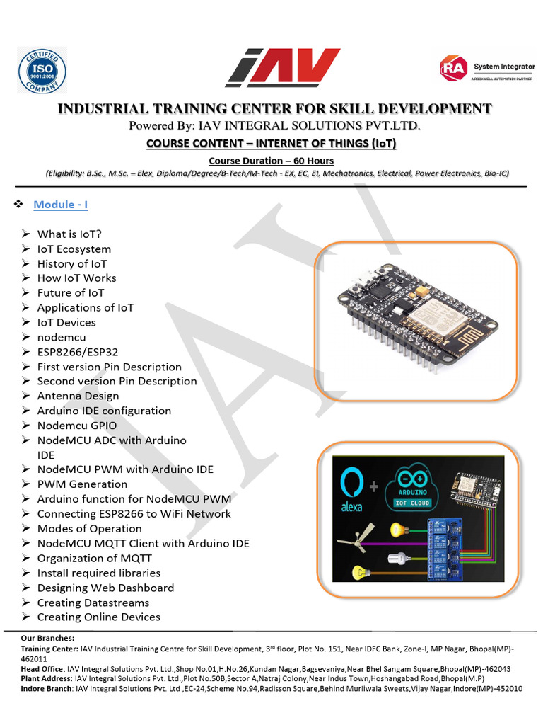 Course Contents For IoT Training (IAV Integral Solutions PVT LTD) | PDF ...