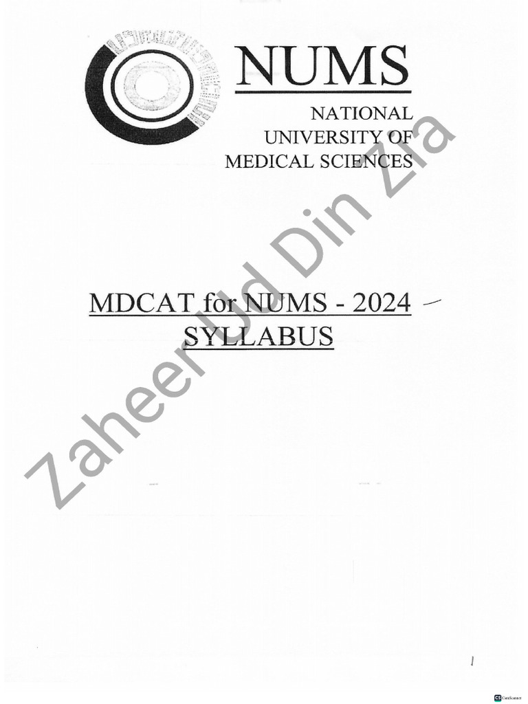 NUMS-Syllabus 2024 25 | PDF