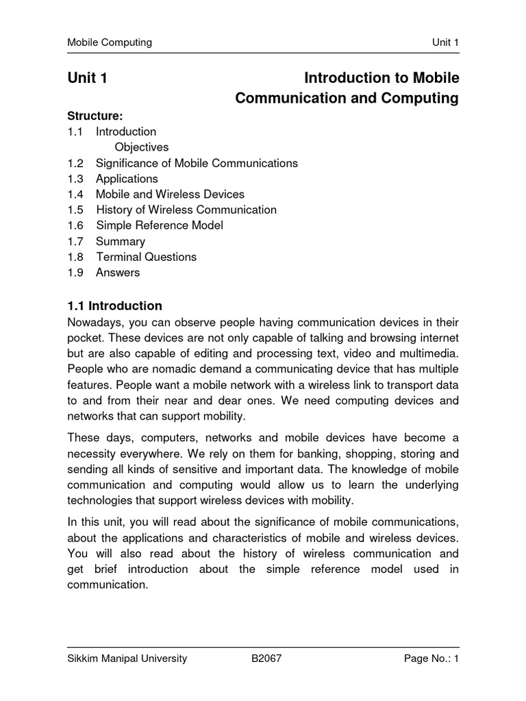 SLM - Unit 01 | PDF | Computer Network | Wireless