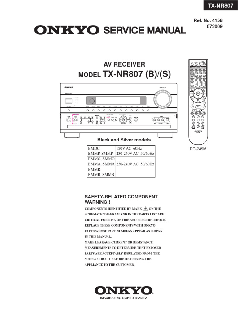 Onkyo TX-nr807 Full | PDF | Fuse (Electrical) | Alternating Current