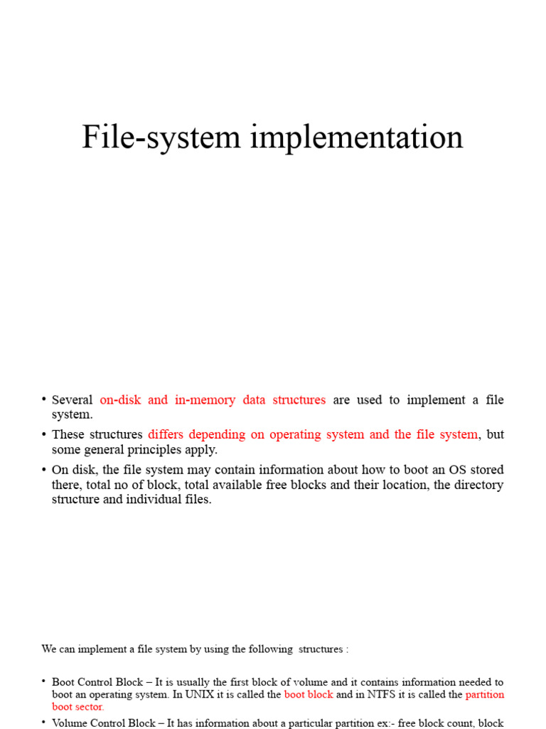 4 - File-System Implementation | PDF | File System | Computer File
