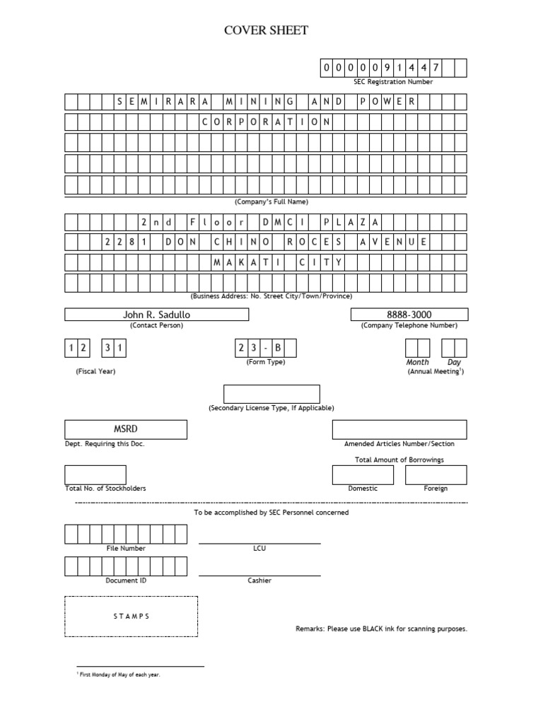 SEC Form 23-B: Ownership Changes Report | PDF | Securities (Finance ...