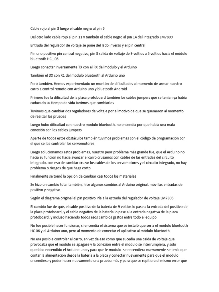 Cable Rojo Al Pin 3 Luego El Cable Negro Al Pin 6 Historia Enexo | PDF ...