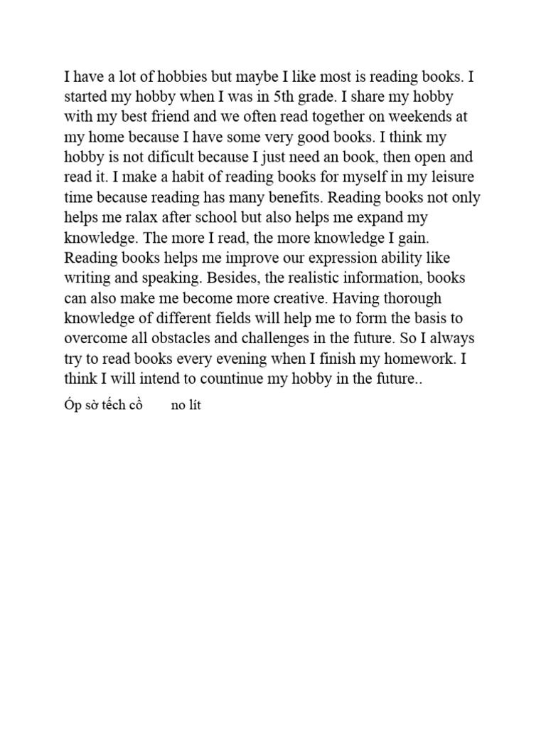 Benefits of Reading Books as a Hobby | PDF | Self-Improvement