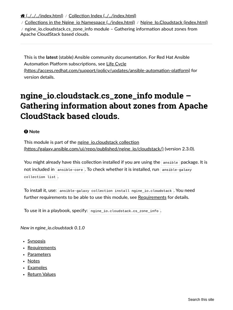 CloudStack Zone Info Module Guide | PDF | Domain Name System | I Pv6