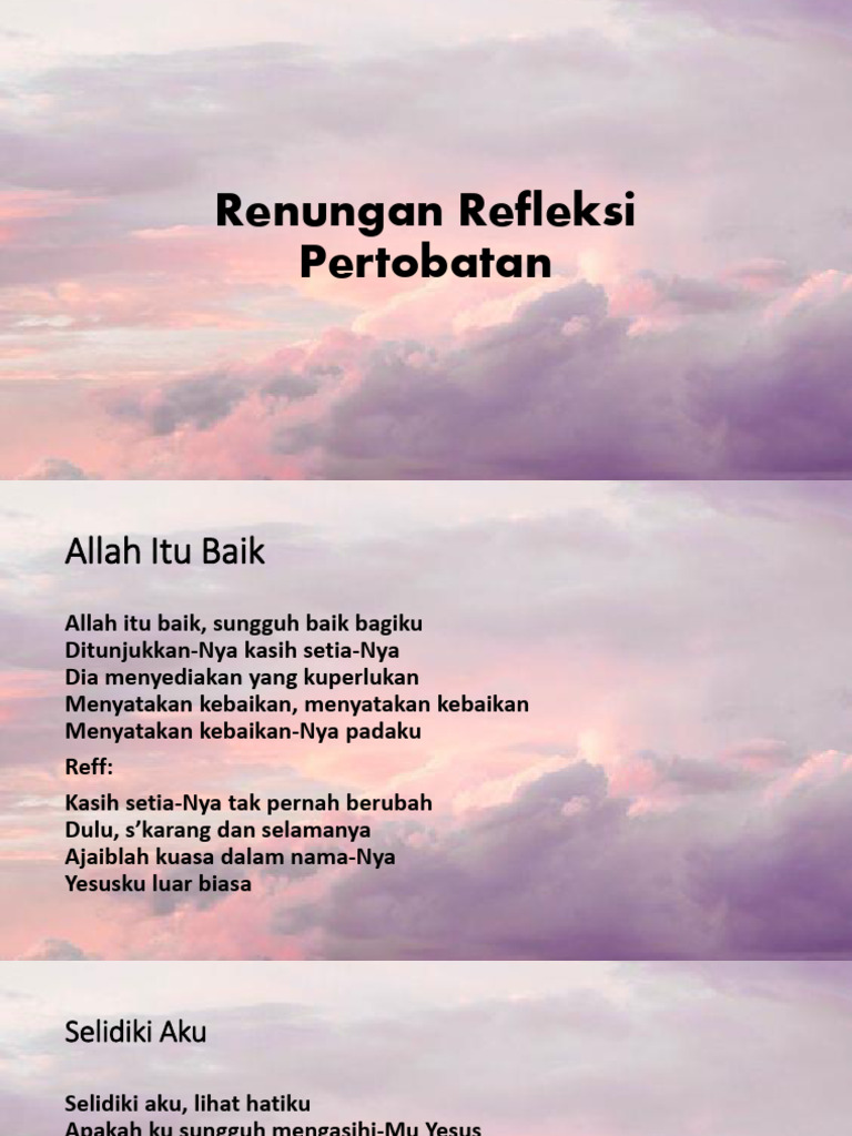 Renungan Refleksi Pertobatan Banteng - Bu Re | PDF | Agama & Spiritualitas