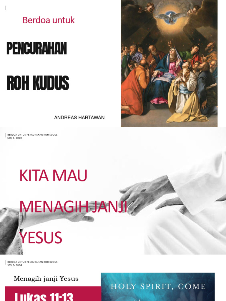 Berdoa Bagi Pencurahan Roh Kudus (Pak Aan) | PDF
