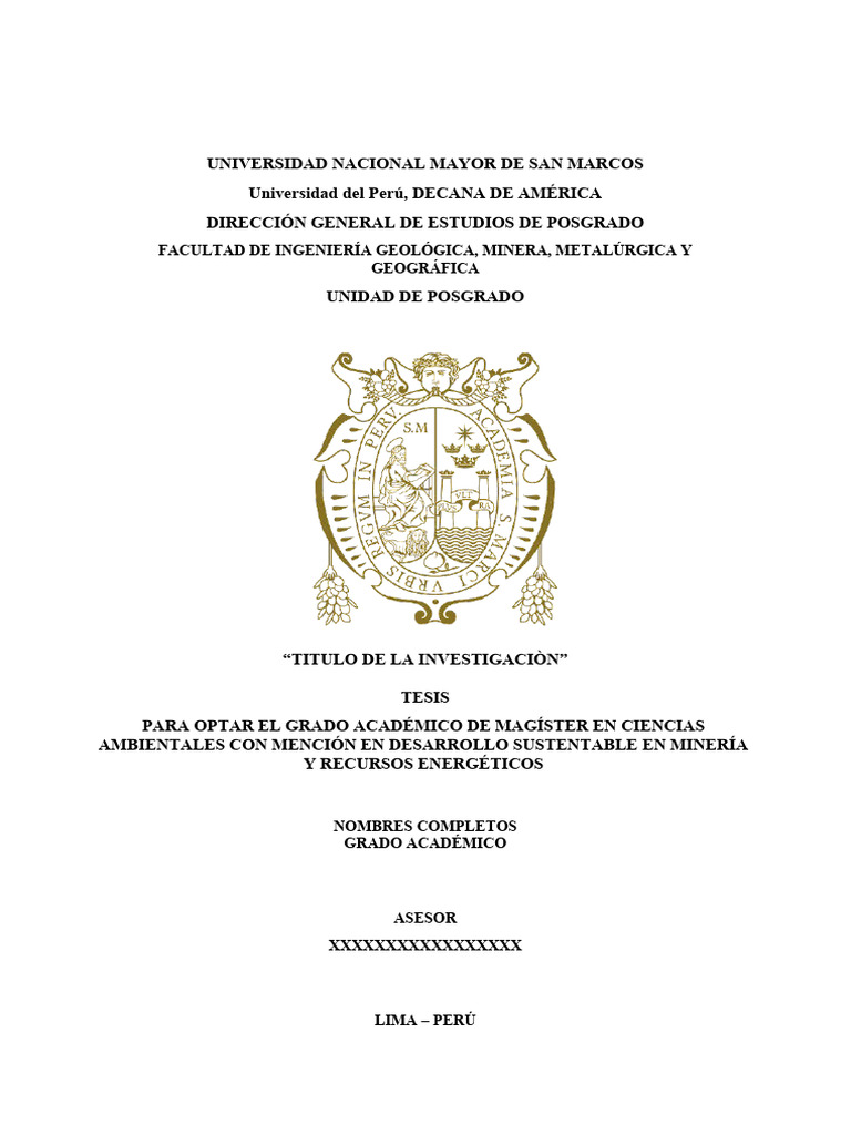 Plantilla formato de tesis maestría | PDF | Hipótesis | Diseño de la ...