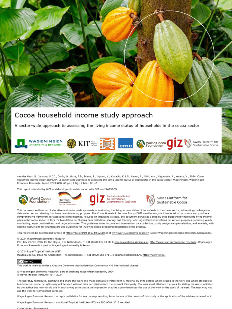 Cocoa Sector Income Evaluation Guide | PDF | Cocoa Bean | Methodology