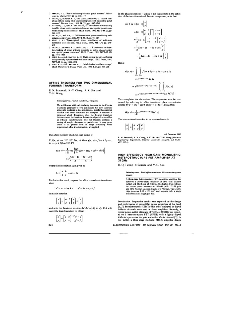 Affine Theorem in 2D Fourier Transform | PDF | Electromagnetic Radiation | Oscillation