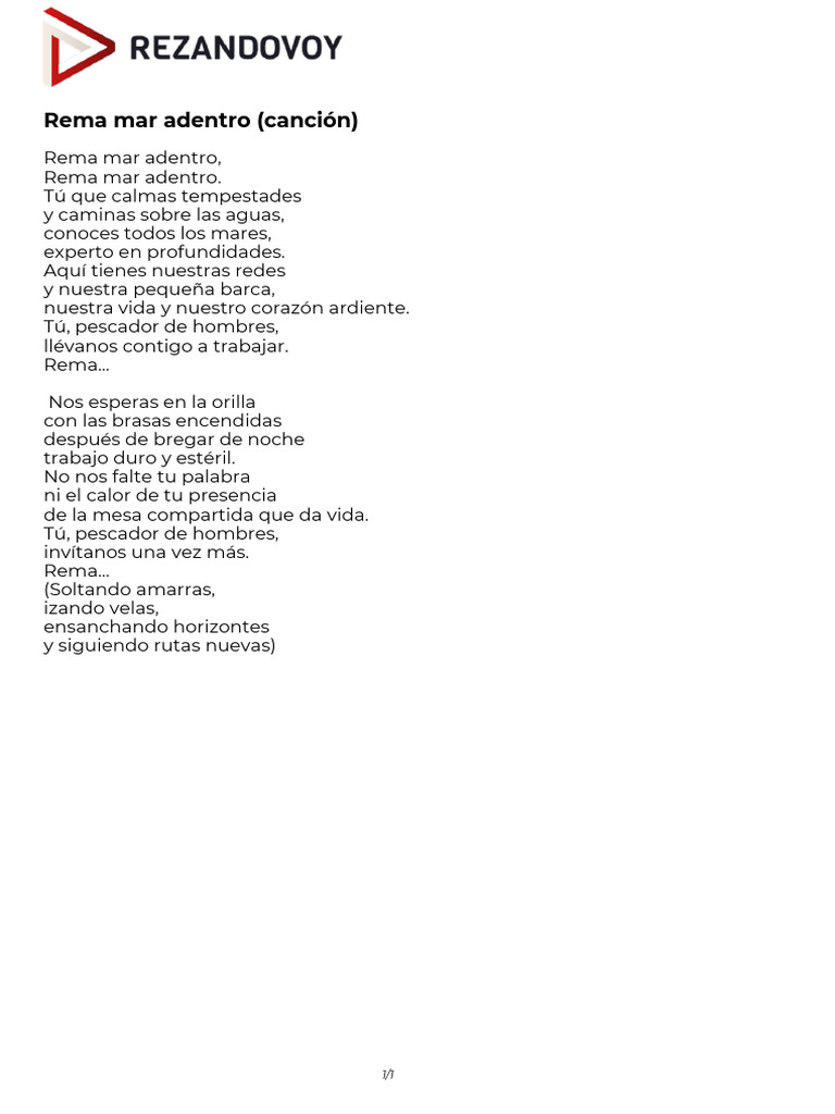 Rema Mar Adentro: Letra y Significado | PDF