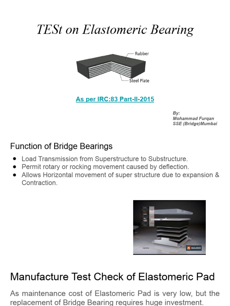 Elastomeric Bearing As Per IRC - 83-2015 (Part-II) | PDF | Ultimate ...