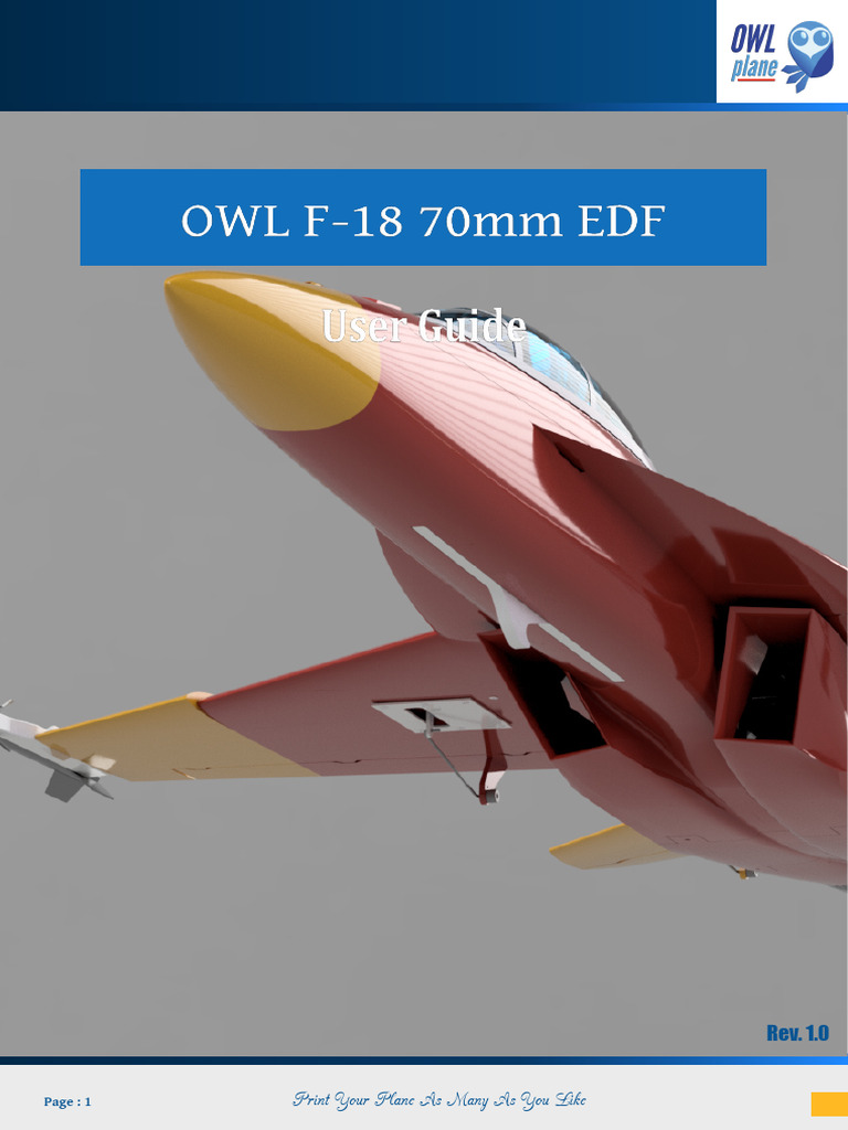 OWLplane - 1. OWL F-18 Super Hornet 70mm - User Guide Rev 1.0 | PDF | 3 D Printing | Mc Donnell ...