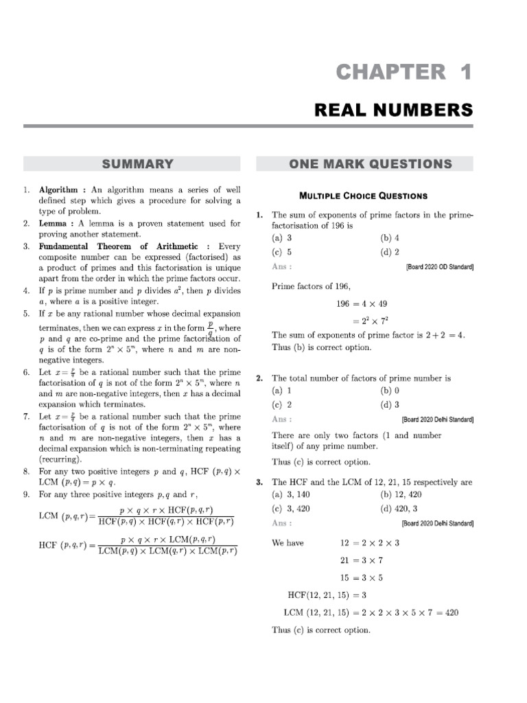 1 Real Numbers | PDF