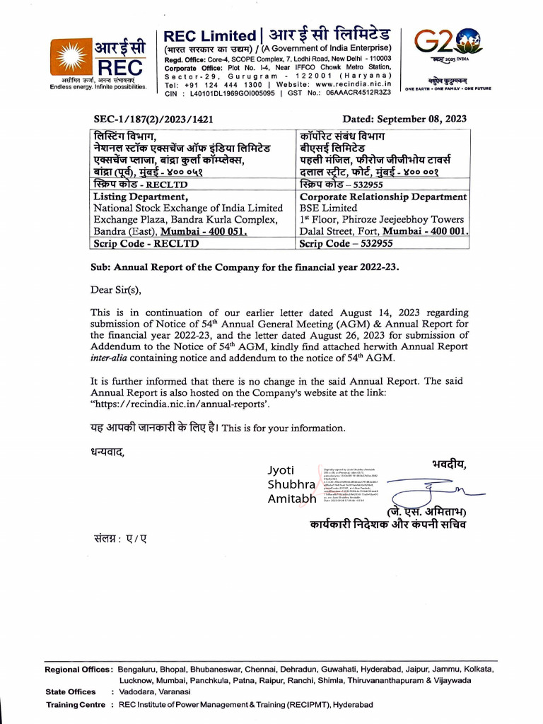 Rec Limited Annual Report | PDF | Taxes | Economies