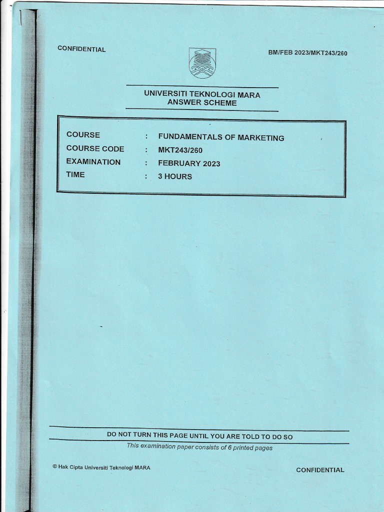 Answer Scheme Feb 2023 | PDF