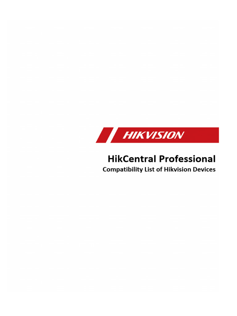 HikCentral Professional - Compatibility List of Hikvision Products - V2 ...