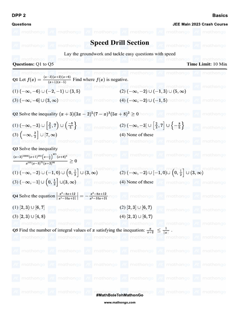 Basics DPP 2 Questions | PDF