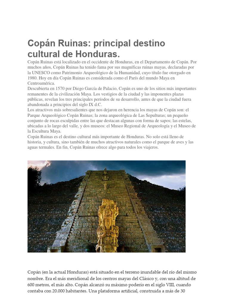 Historia De Copán Ruinas Pdf