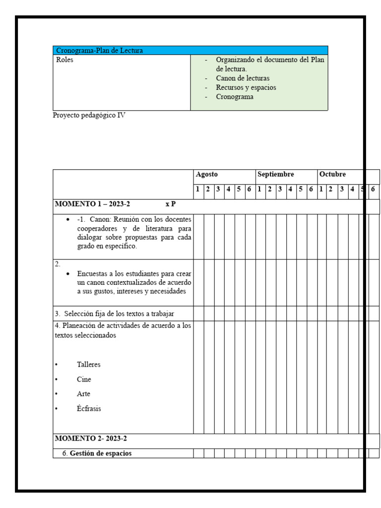 Cronograma Proyecto IV | PDF | Crimen ficcion | Thriller y crimen