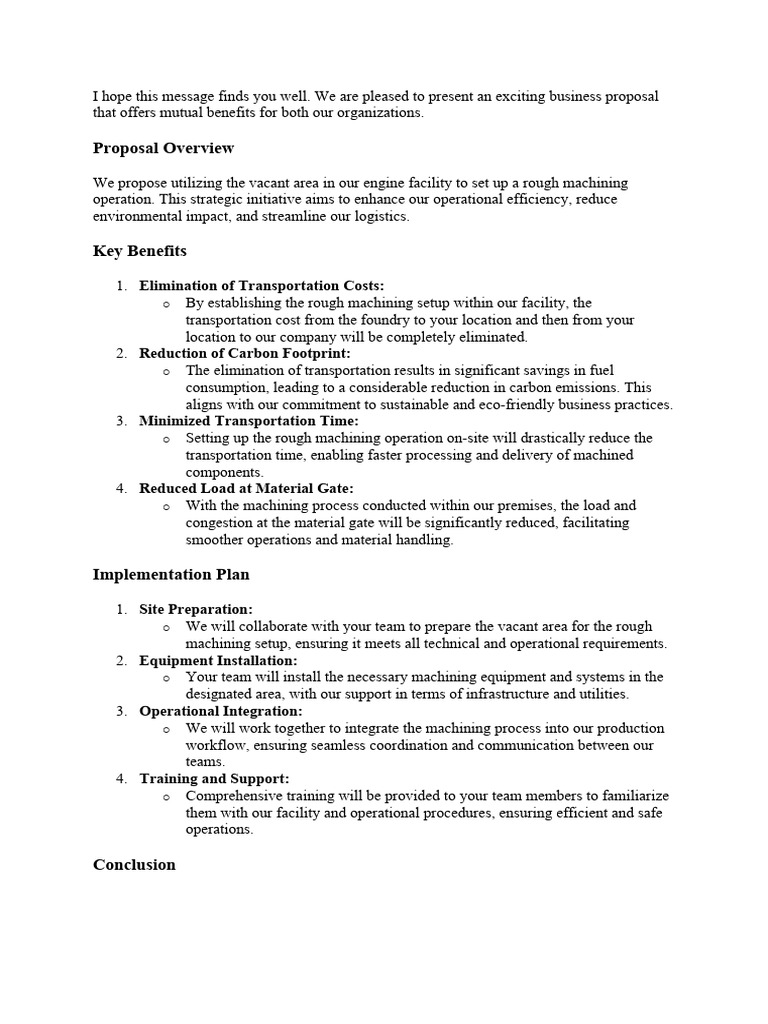 Business Proposal | PDF | Transport | Return On Investment