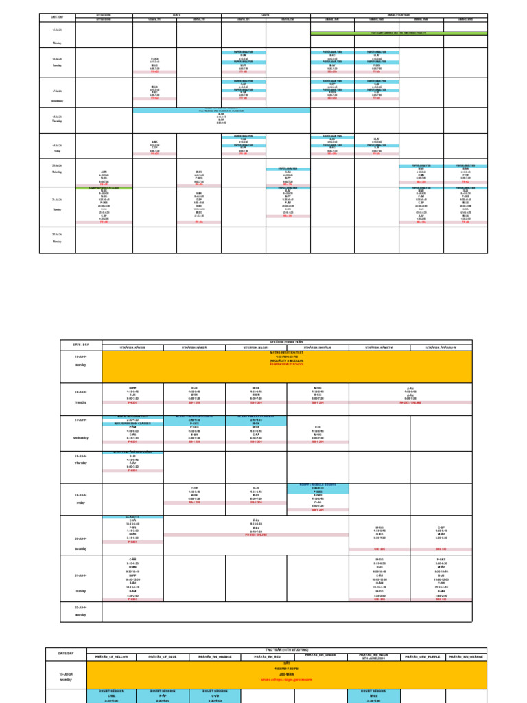 TIMETABLE - 15th July To 21th July 2024 | PDF | Elementary Mathematics ...