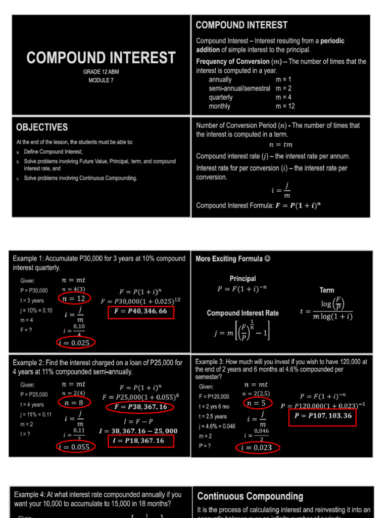 Compound Interest Continuous Interest | PDF