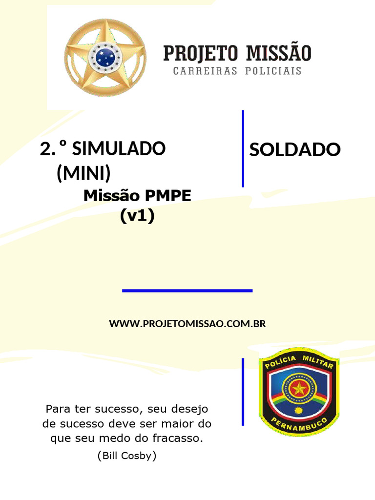 02-Simulado Mini Missao Pmpe V1 Soldado | PDF | Emenda Constitucional | Vírus de computador