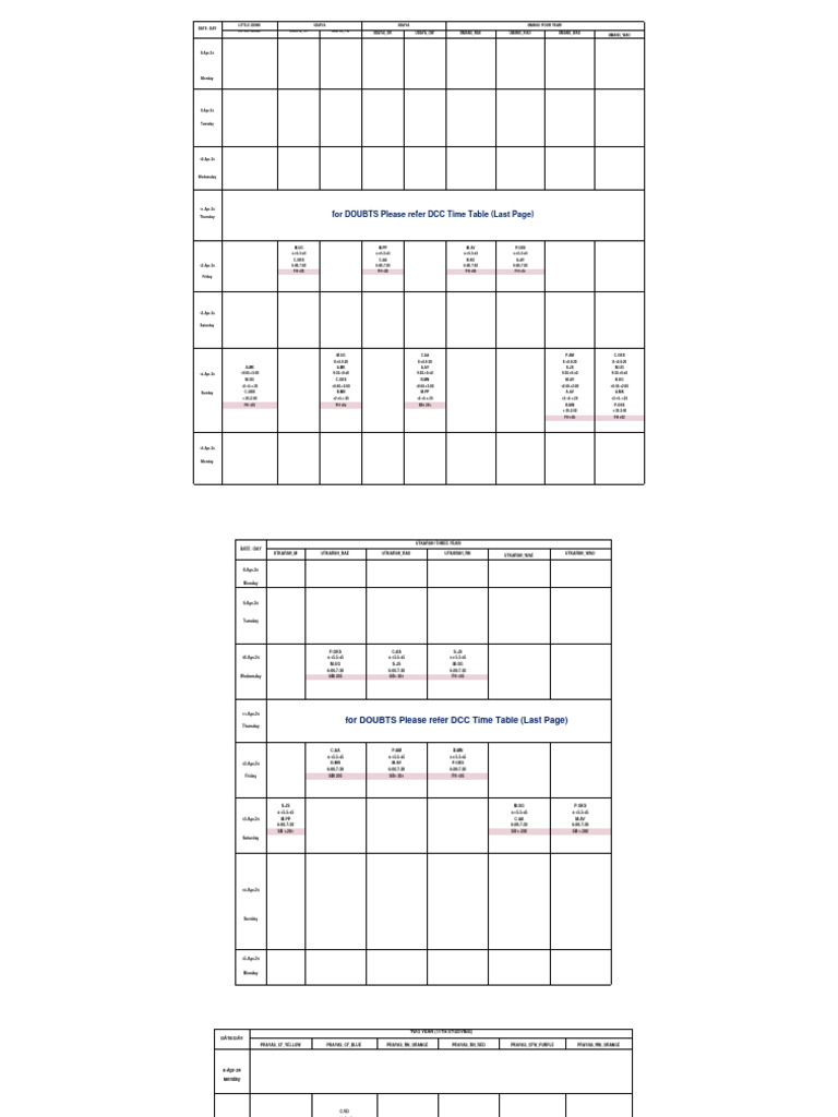 Timetable - (08 April 2024 Till 15th April 2024) Final | PDF