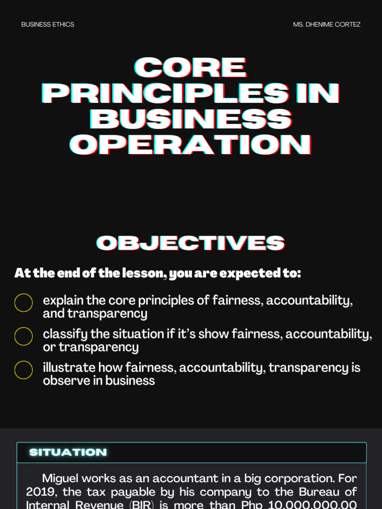Be - L2 - Core Principles in Business 22 | PDF | Transparency (Behavior ...