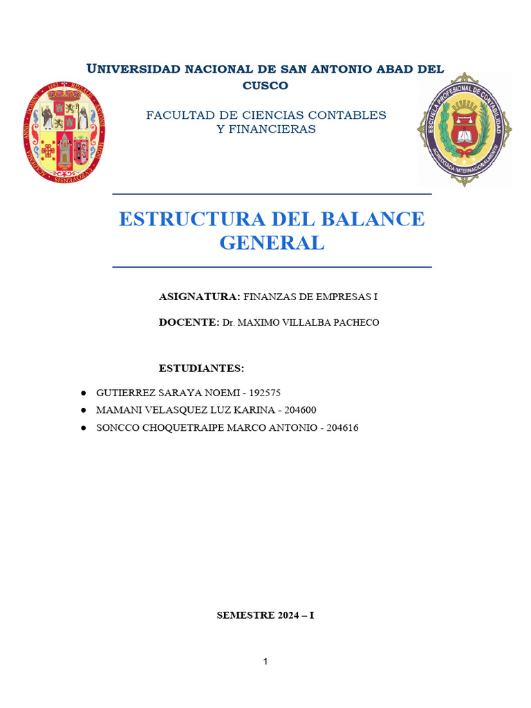 Balance General Final | PDF | Hoja de balance | Contabilidad