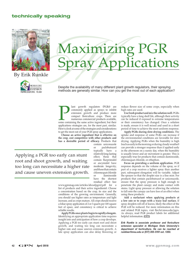 Maximizing PGR Spray Applications | PDF | Root | Leaf