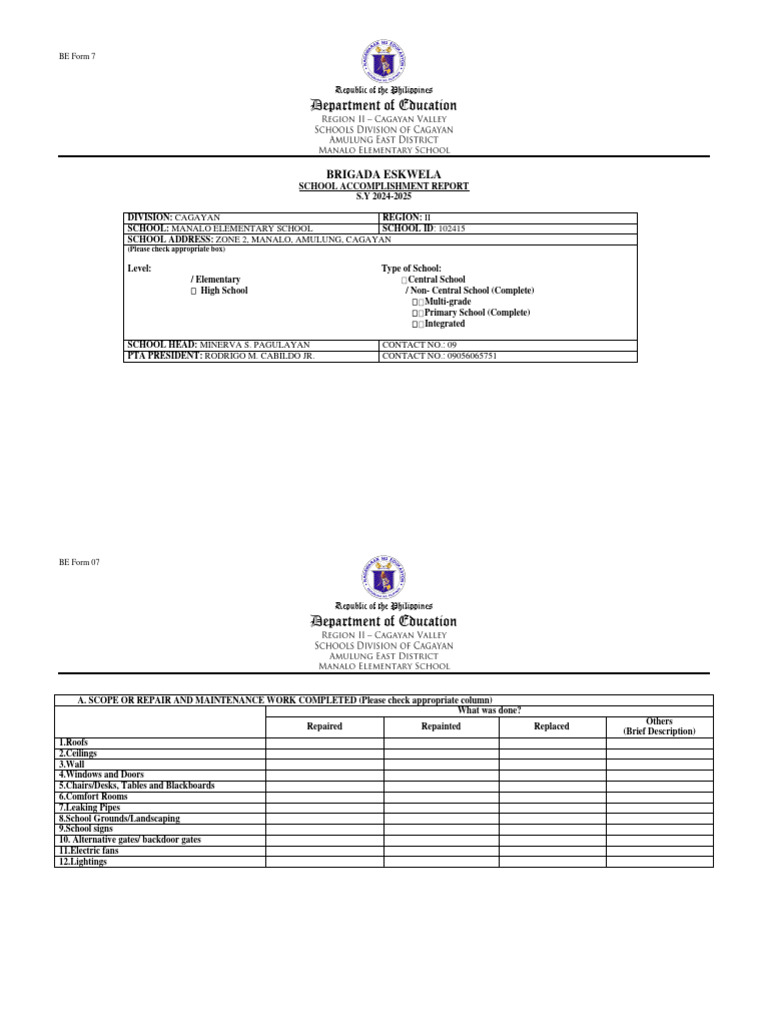 BE Form Seven | PDF | Building Engineering