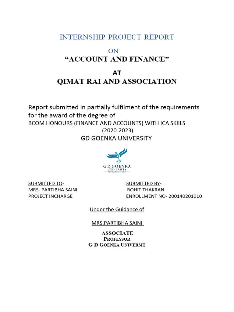 Internship Project Report | PDF | Business