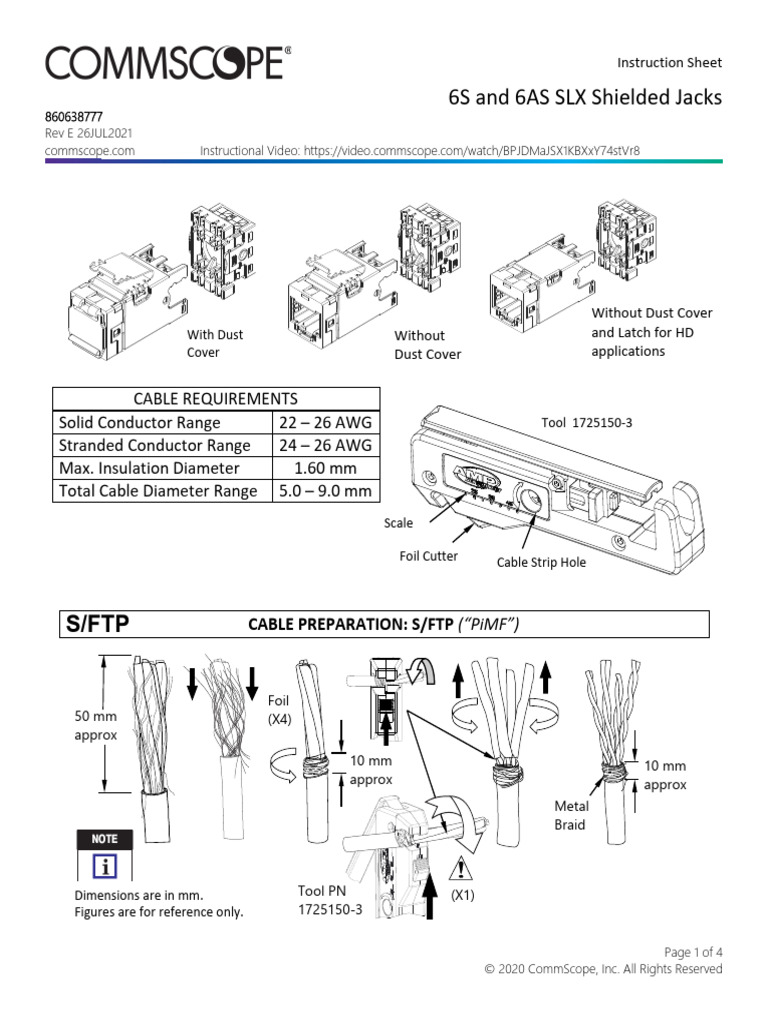 6S and 6AS SLX Shielded Jacks | PDF | Wire | Electrical Engineering