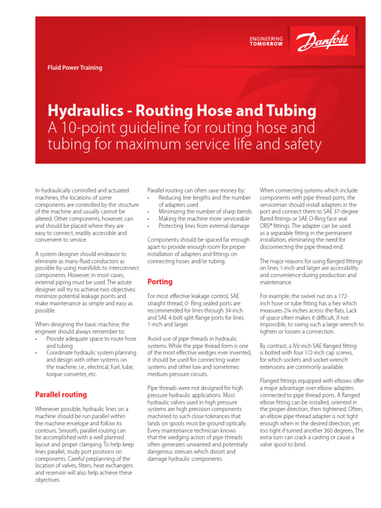 Hydraulics - Routing Hose and Tubing | PDF | Pipe (Fluid Conveyance) | Mechanical Engineering