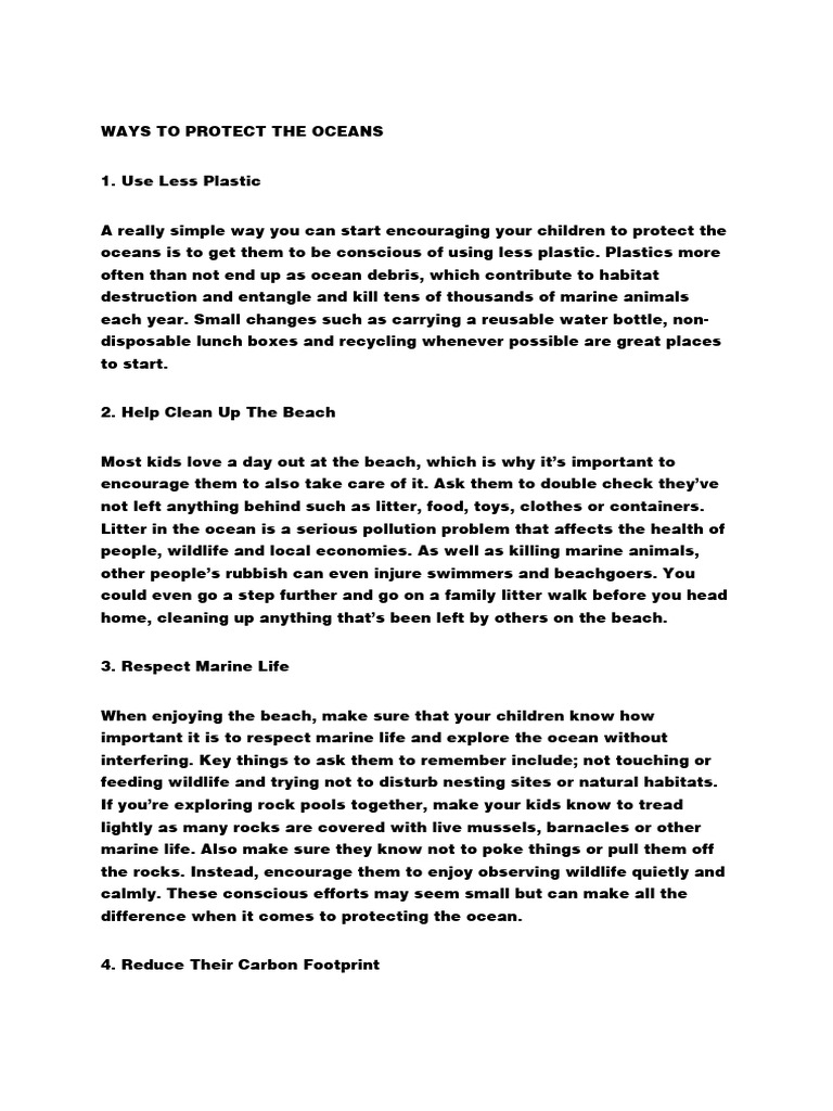 How To Take Care The Oceans | PDF | Oceans | Earth Sciences